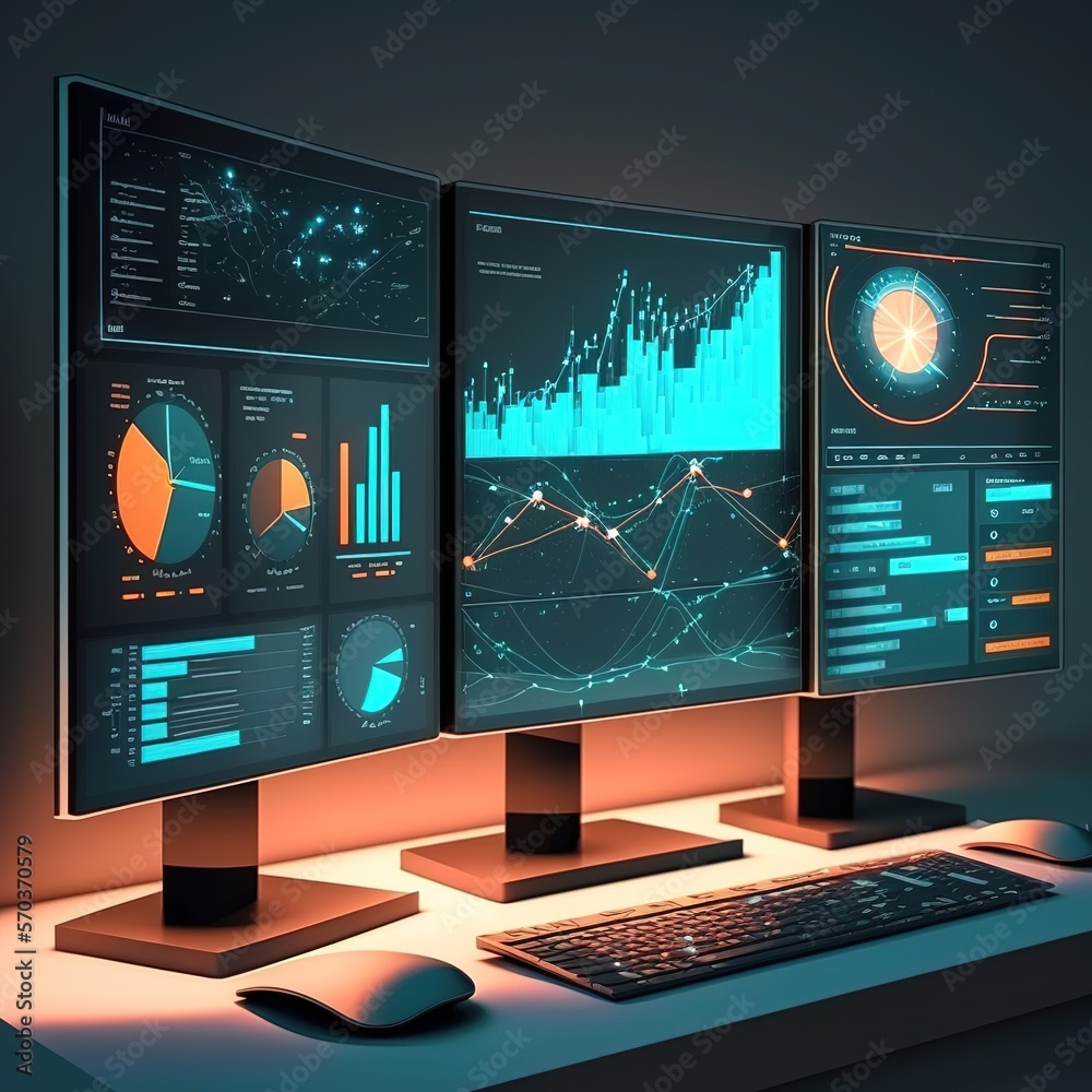 Software For Various Devices Dashboard For A Business App With Graphs