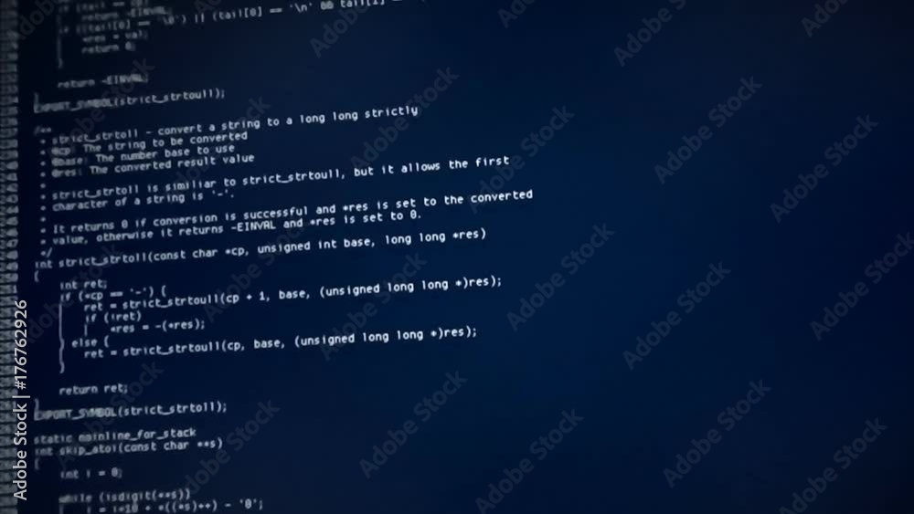 Vidéo Stock Angled shot simple source code scrolling animation from