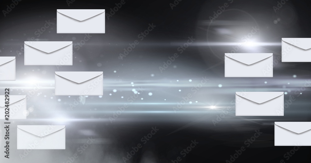 Envelope Letters Messages Floating In Motion Stock Foto Adobe Stock