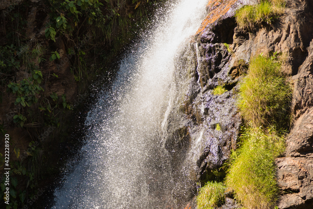 Water Coming Down The Cachoeira Das Andorinhas In The Chapada Dos