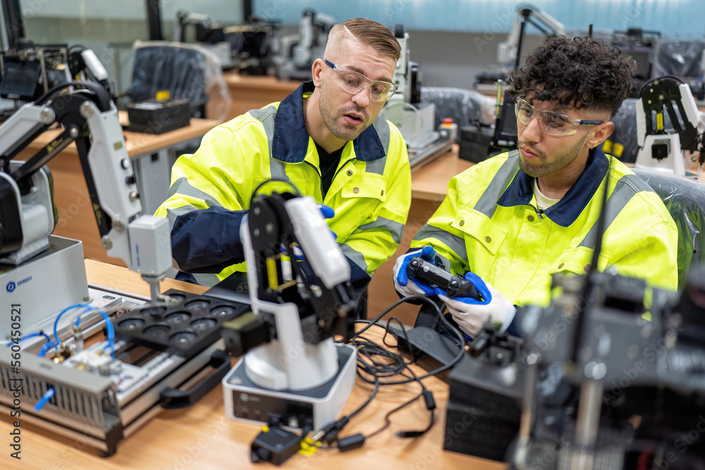 Engineer Teach Trainee How To Operation Maintenance And Programing