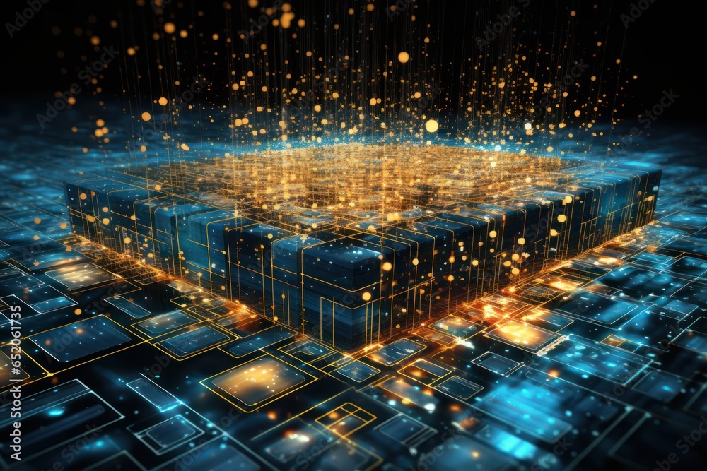 High Tech Background Depiction Of The Big Data Process Showcasing Data