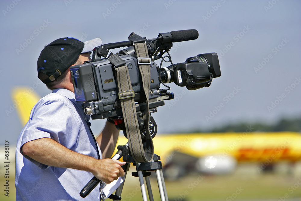 cameraman at open air event Stock Photo | Adobe Stock