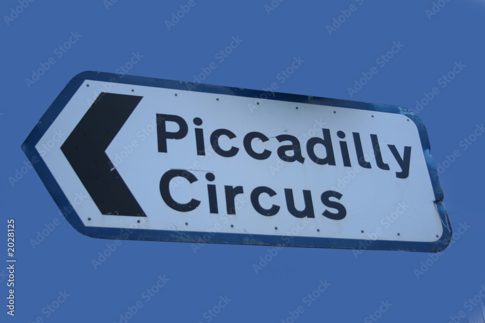 piccadilly circus road sign Stock Photo | Adobe Stock