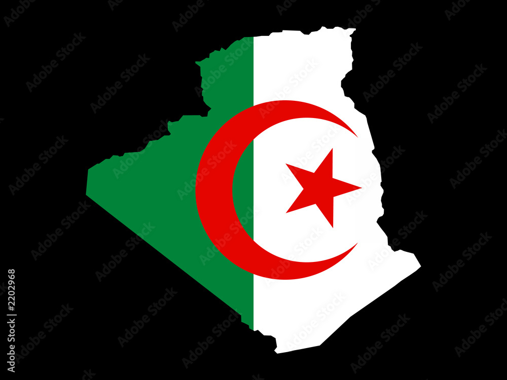 map of algeria and algerian flag illustration Stock Illustration | Adobe Stock