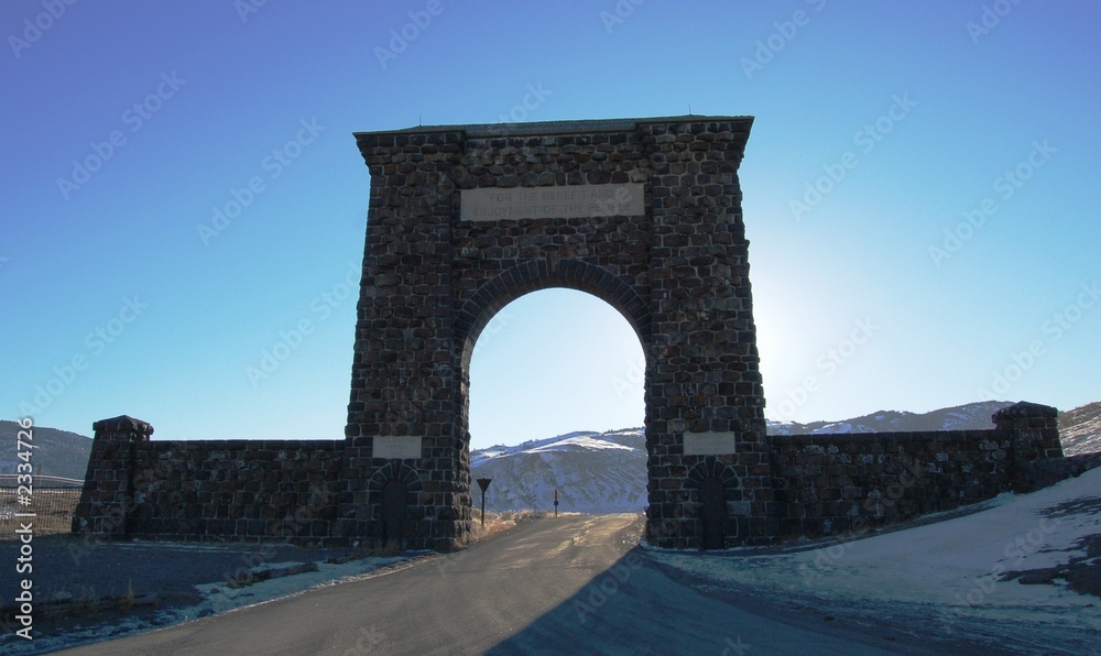 yellowstone gate Stock Photo | Adobe Stock