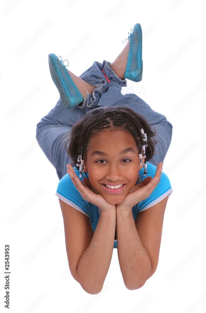 cute preteen relaxing Stock Photo | Adobe Stock