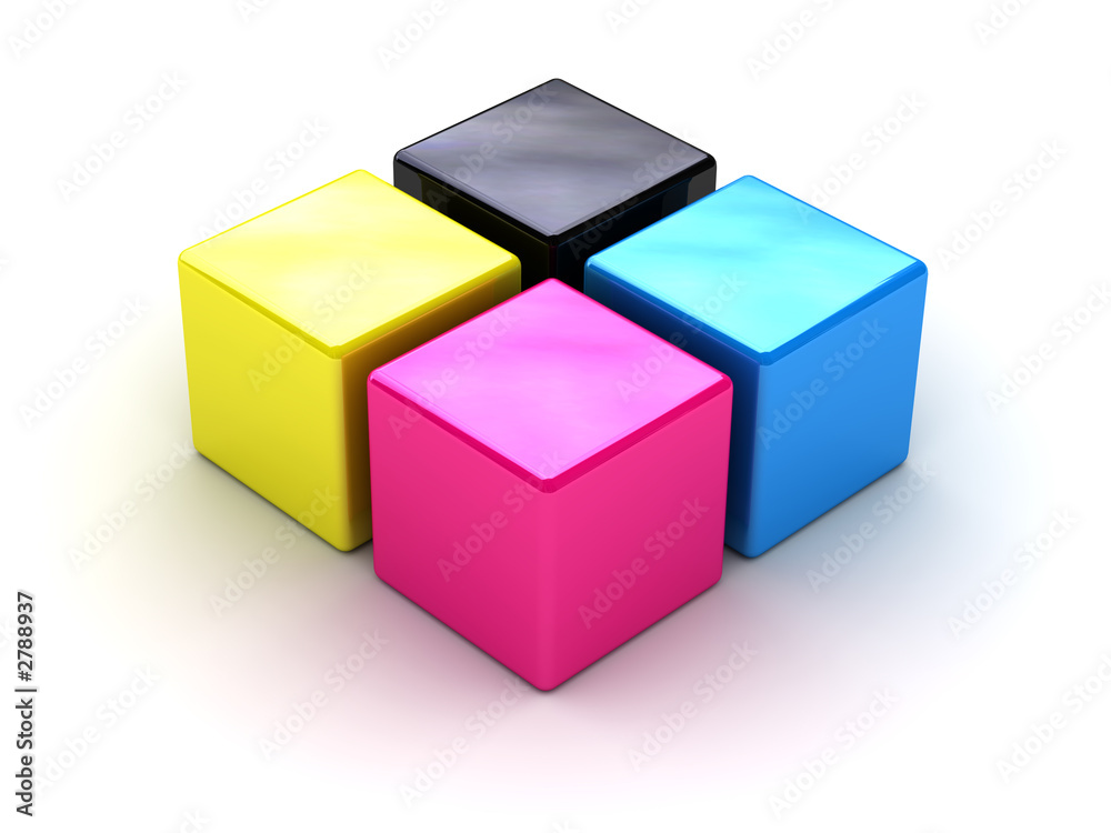 cmyk boxes Stock Photo | Adobe Stock