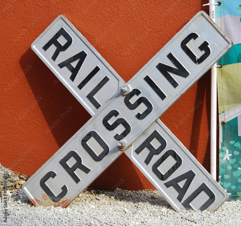 railroad crossing sign Stock Photo | Adobe Stock