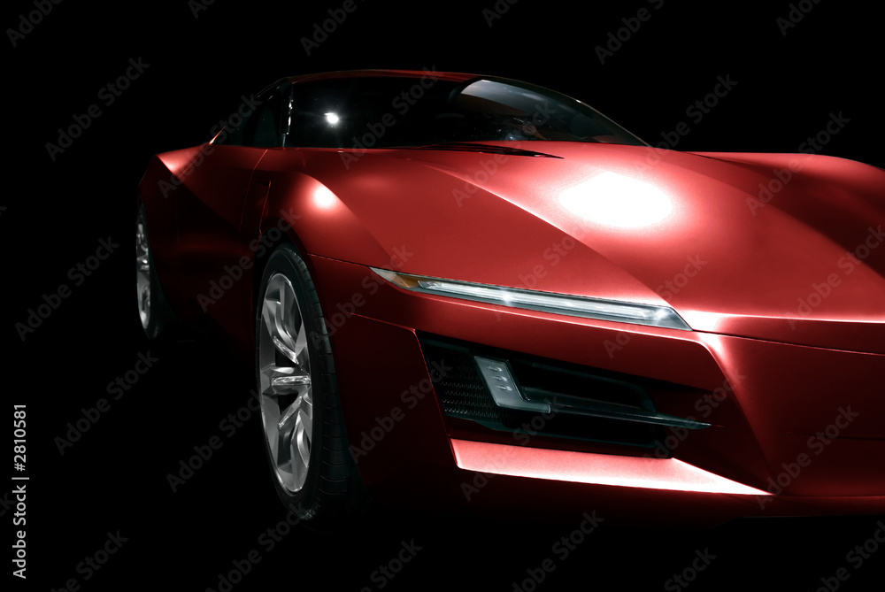 red abstract sports car Stock Photo | Adobe Stock