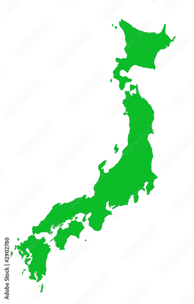 map of japan green Stock Photo | Adobe Stock