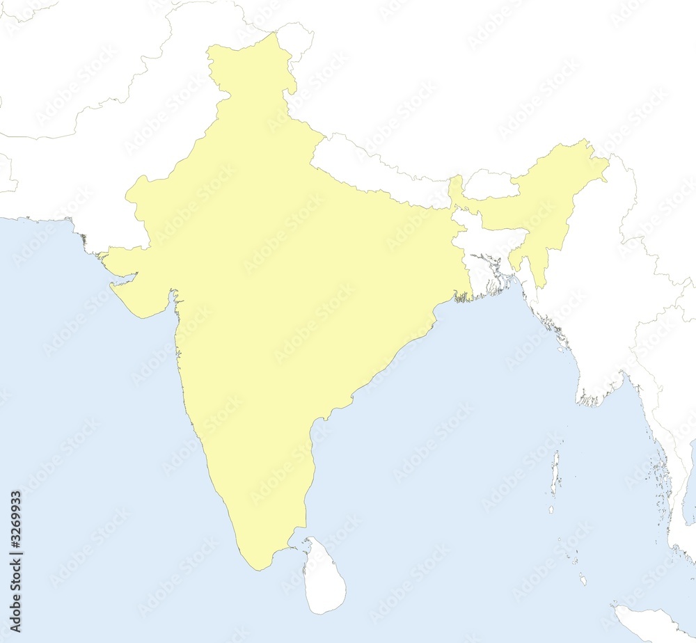 map of india with neighbor countries Stock Photo | Adobe Stock