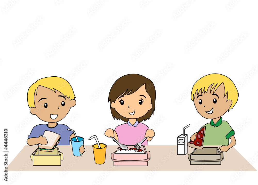 Child Eating Snack Clipart