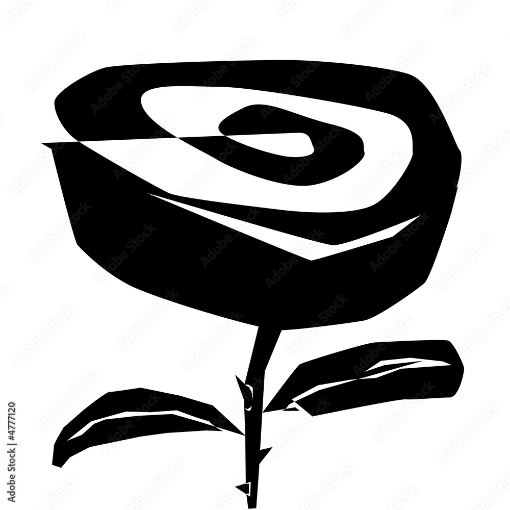 Rosa stilizzata Stock Illustration | Adobe Stock