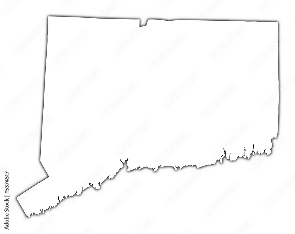 Connecticut(USA) outline map with shadow. Stock Illustration | Adobe Stock