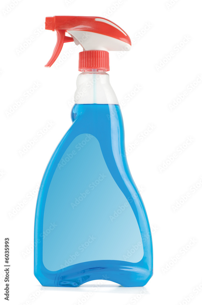 Spray bottle with blank label isolated on a white Stock Photo Adobe Stock