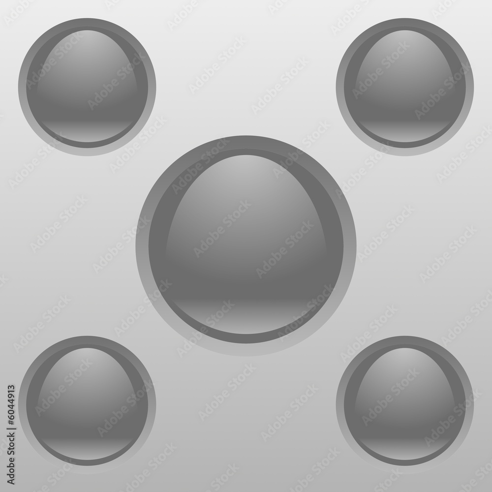 five grey buttons on steel background Stock Illustration | Adobe Stock