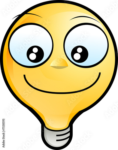 happy smiley Lighting Bulb face mascot Stock Illustration | Adobe Stock