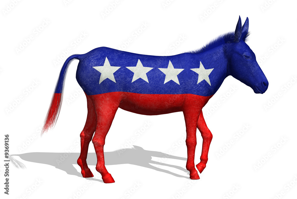 Democratic Donkey - 3D render Stock Illustration | Adobe Stock