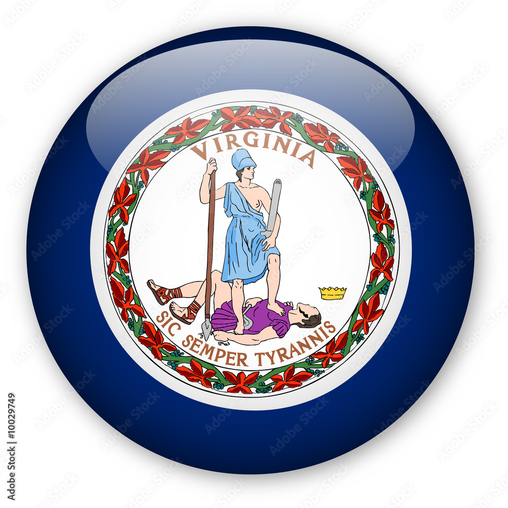 Virginia state flag button Stock Illustration | Adobe Stock