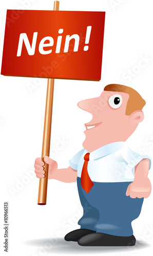 Figur mit Schild Nein – Stock-Vektorgrafik | Adobe Stock