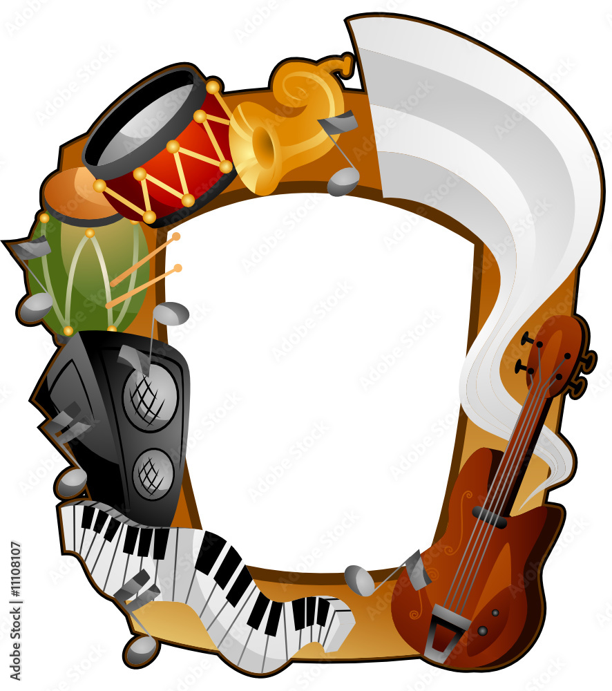 Musical Instruments Frame Stock Vector | Adobe Stock