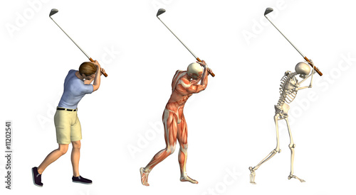 Anatomical Overlays: Golf Swing Stock Illustration | Adobe Stock