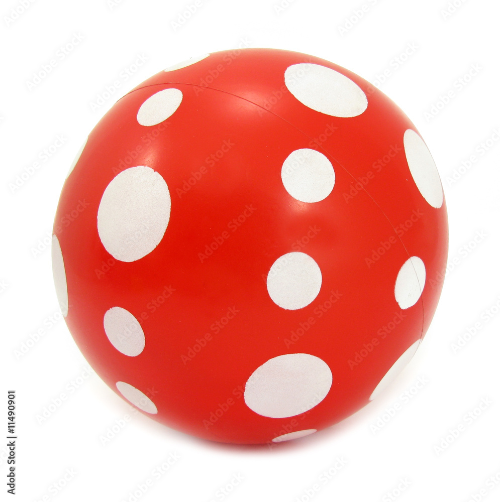 Red ball with white spots Stock Photo | Adobe Stock