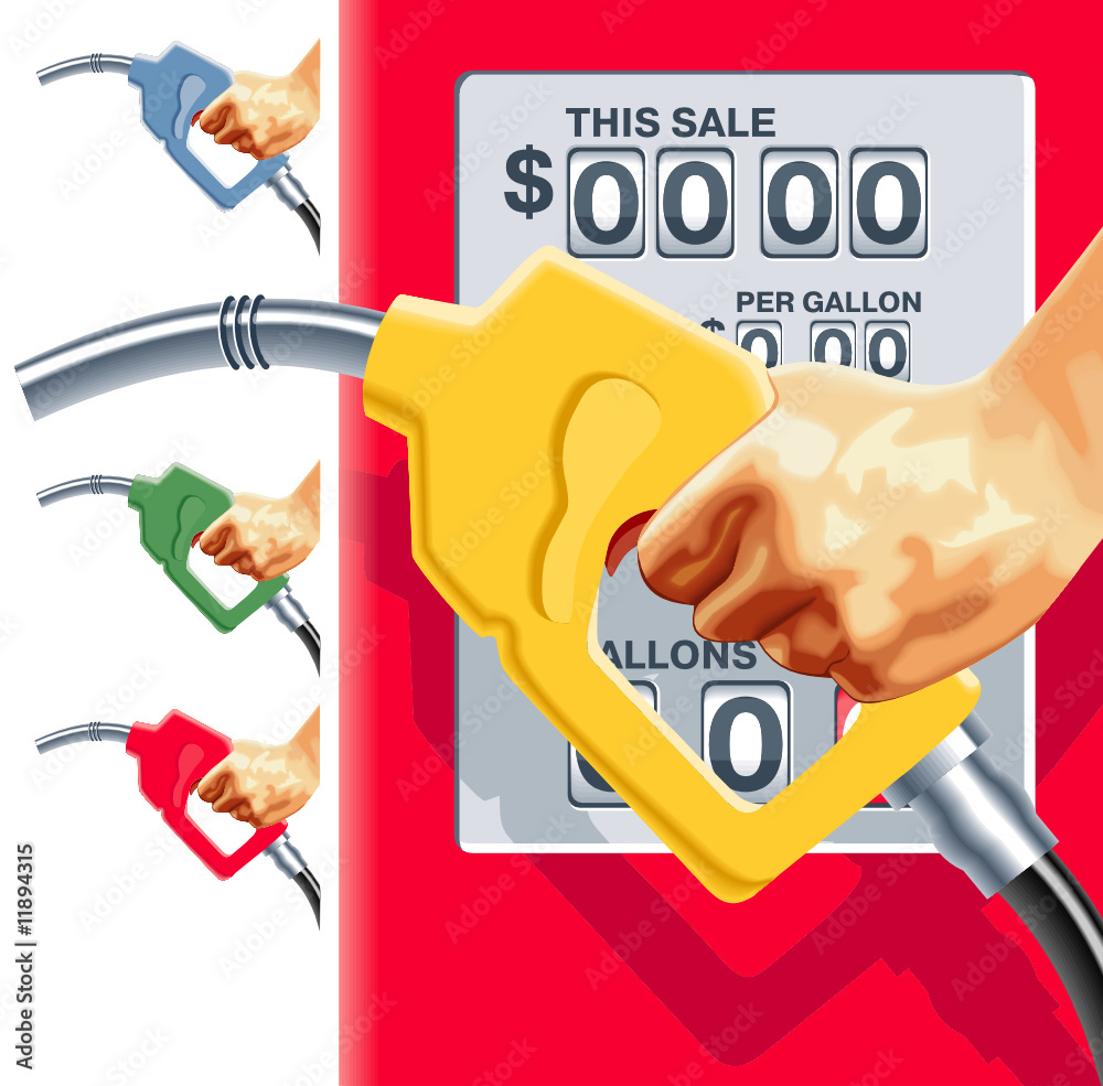 Vector refueling hose and gas station counters Stock Vector | Adobe Stock