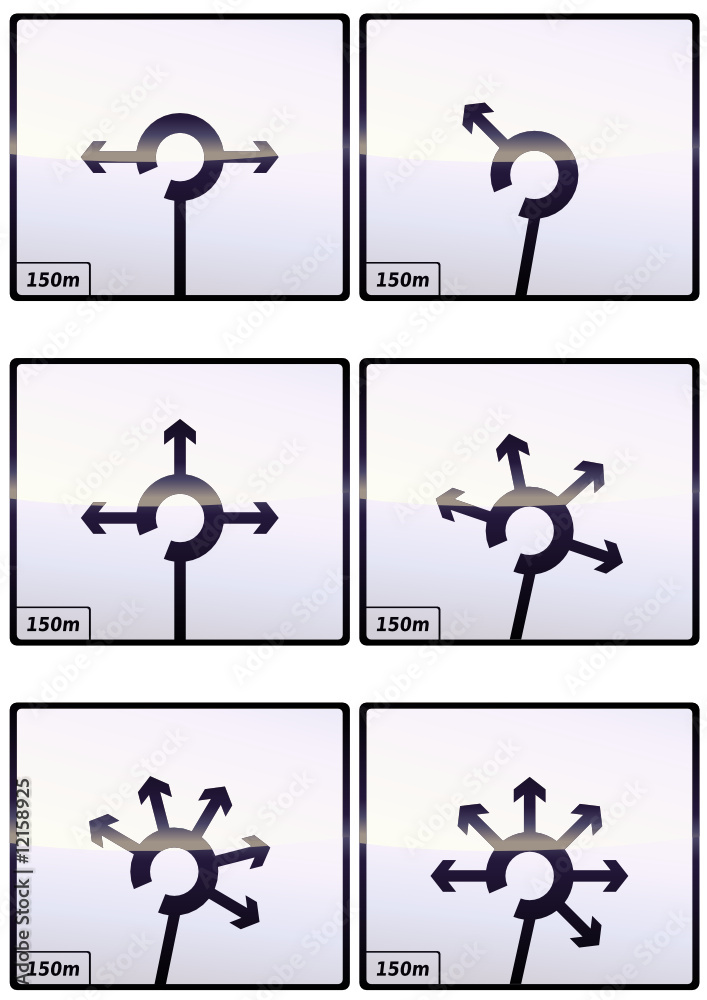Panneaux d'indication rond-point (détouré) Stock Vector | Adobe Stock