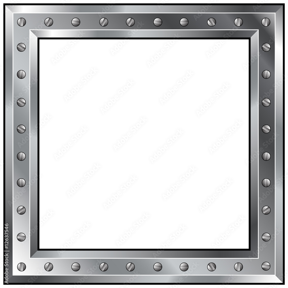 Vector metal frame with bolts Stock Vector | Adobe Stock