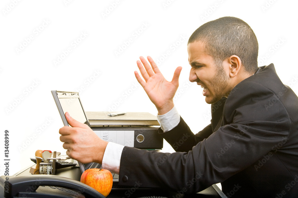 Laptop anschreien Stock Photo | Adobe Stock