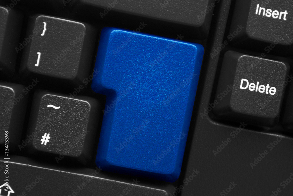 Blue key on keyboard - "Insert your own text" Stock Illustration ...