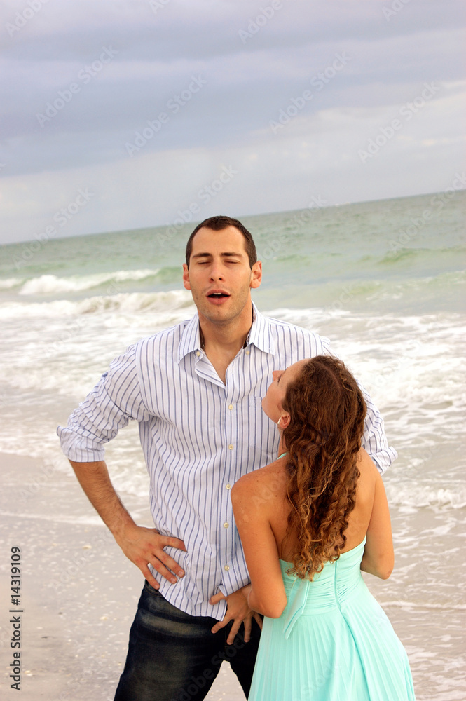 humorous image of woman grabbing mans crotch Stock Photo | Adobe Stock