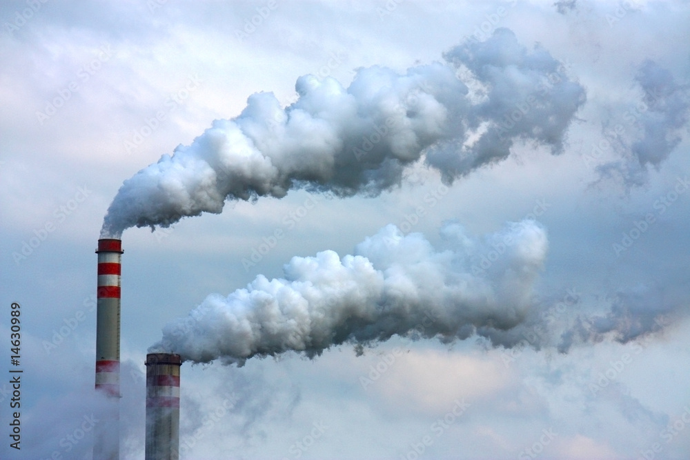 polluted smoke from oil refinery Stock Photo | Adobe Stock