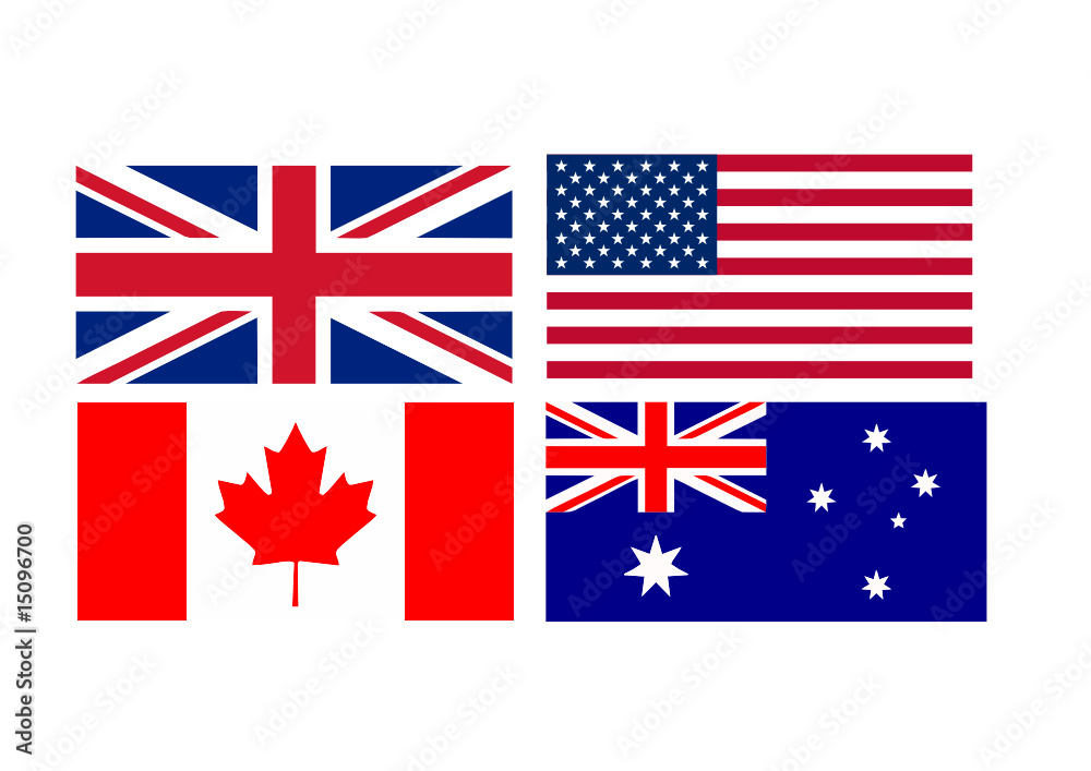 Vector de Stock flags of the English speaking countries | Adobe Stock Vector de Stock flags of the English speaking countries | Adobe Stock