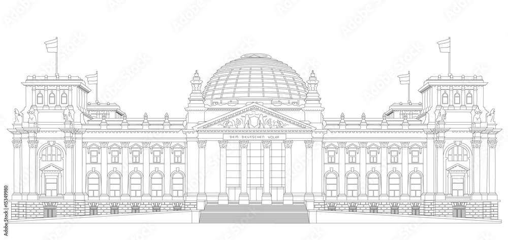 Reichstag outline Stock Vector | Adobe Stock