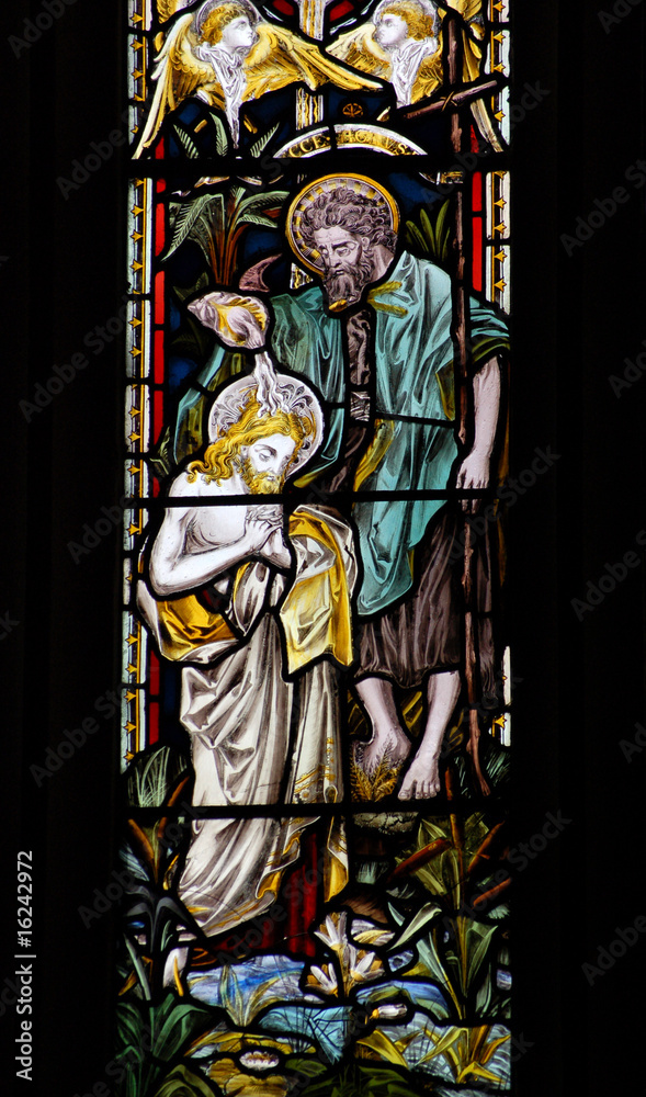 John the Baptist stained glass window Stock Photo | Adobe Stock