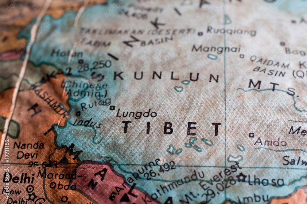 Old map of Tibet Stock Photo | Adobe Stock