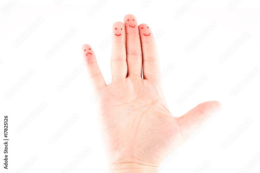 Hand with different emotions drawings Stock Photo | Adobe Stock