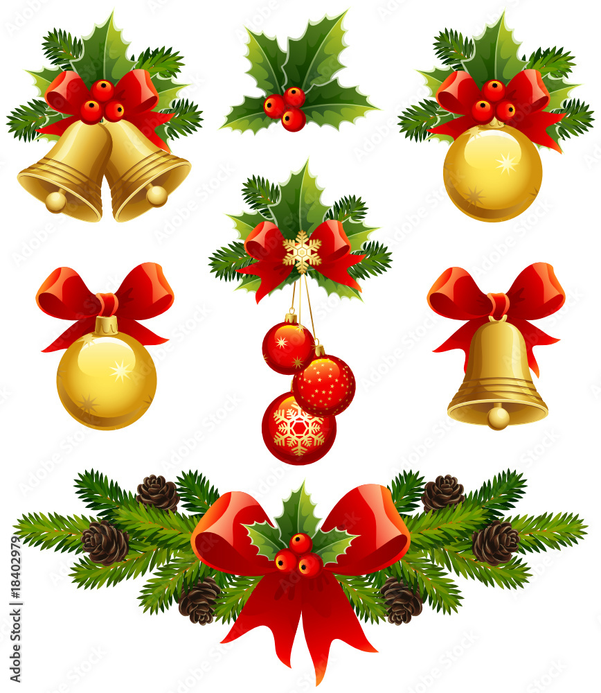 christmas ornaments icons Stock Vector | Adobe Stock