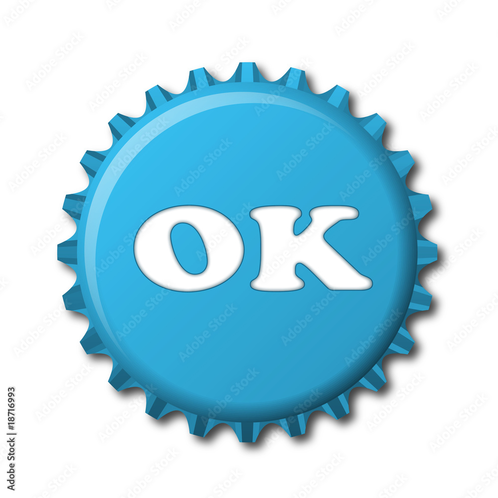 Vector de Stock Chapa de botella con texto "OK" | Adobe Stock