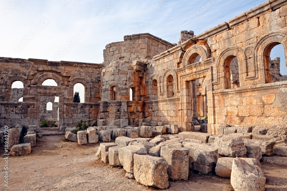 Syria - Church of St. Simeon - Qal'a Sim'an Stock Photo | Adobe Stock