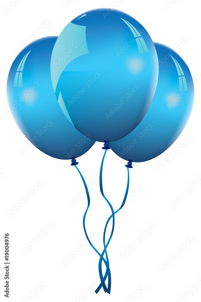 vector image of three blue balloons Stock Vector | Adobe Stock