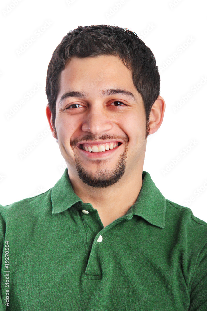 Head portrait of young man with goatee smiling Stock Photo | Adobe Stock