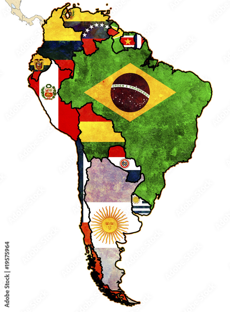 political map of south america Stock Illustration | Adobe Stock