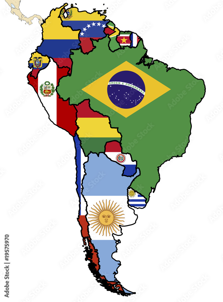 political map of south america Stock Illustration | Adobe Stock