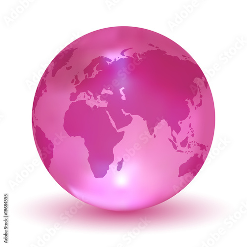 Glossy Pink Vector Earth Globe - Buy this stock vector and explore ...