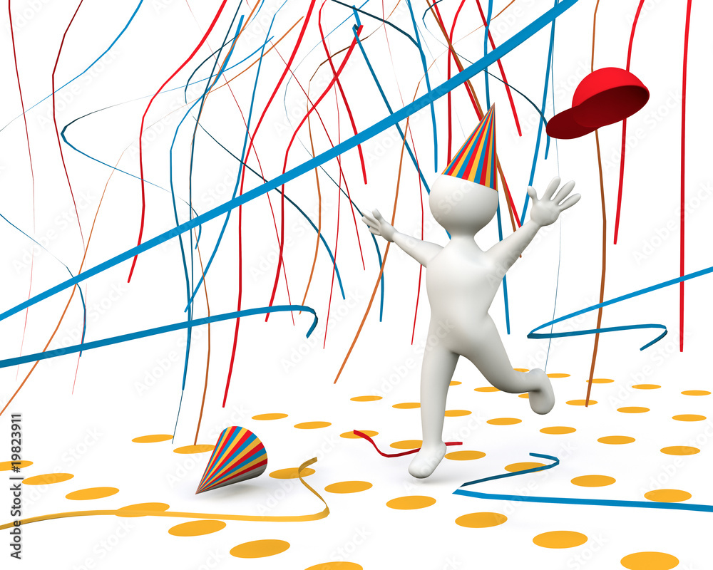 Stock-Illustration „3D Man Party“ | Adobe Stock