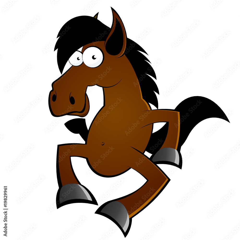 Lustige Cartoon Pferde Lustige Pferd Cartoon Mit Leeren Zeichen